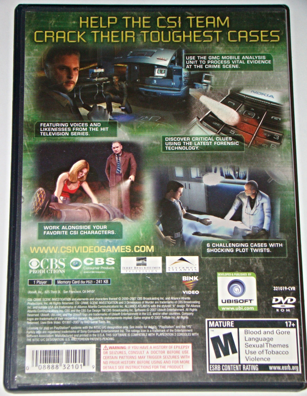 Playstation 2 UBISOFT- CSI: 3 DIMENSIONS OF MURDER (Complete with ...