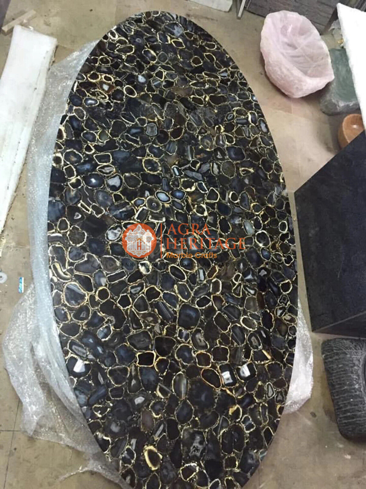 Agate Top Dining Table / Coffee Table Conference Table Office And Home ...