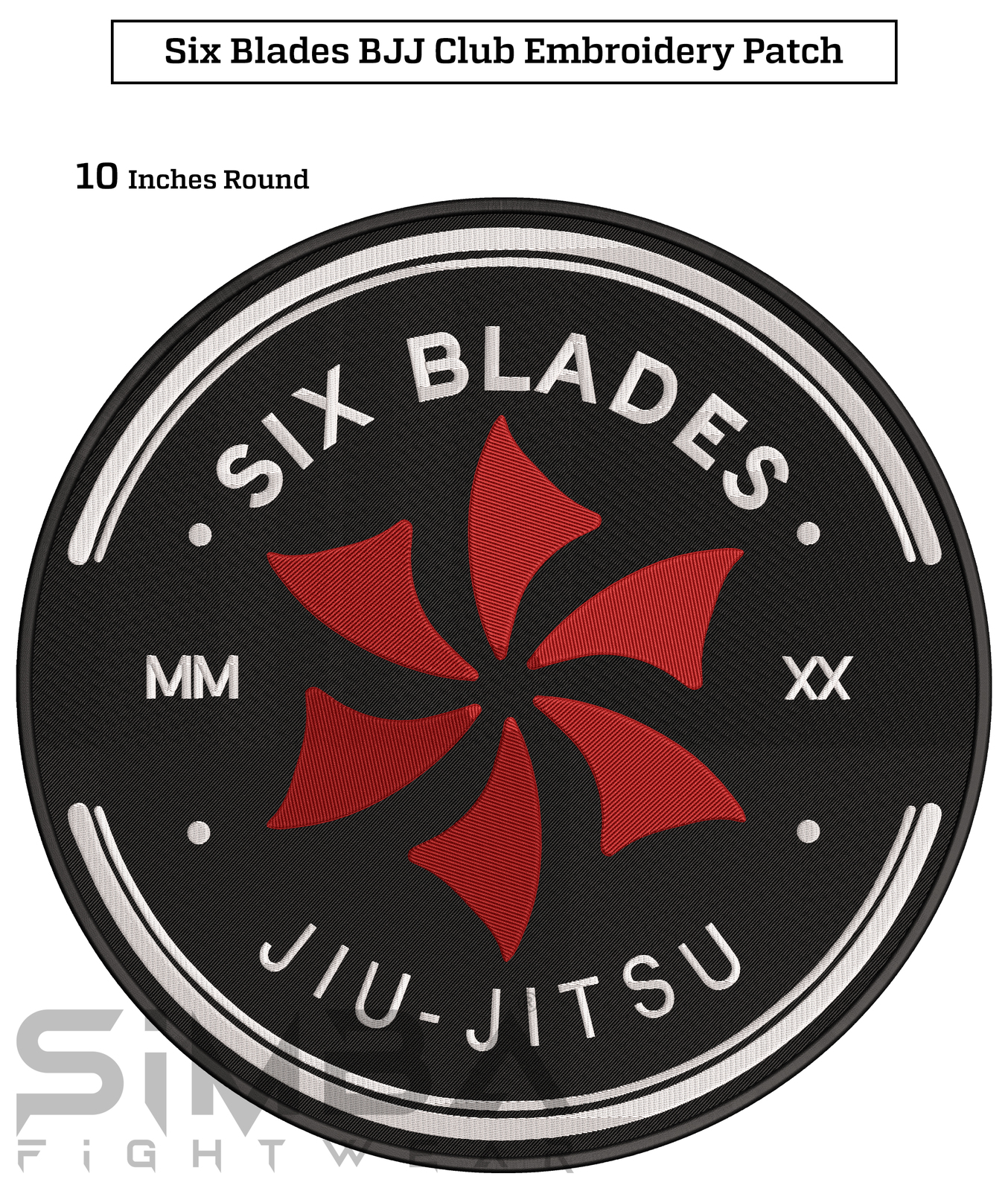 BJJ Martial Arts Jiujitsu Patches Six Blades Embroidery Patches Bjj Gi ...