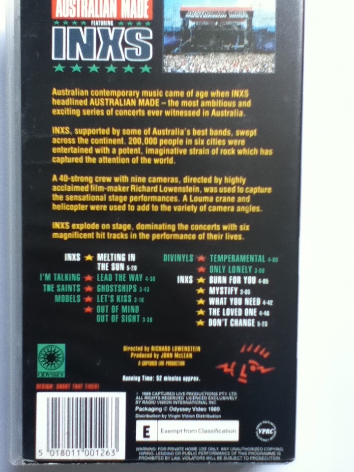INXS - AUSTRALIAN MADE (VHS) - VHS Tapes