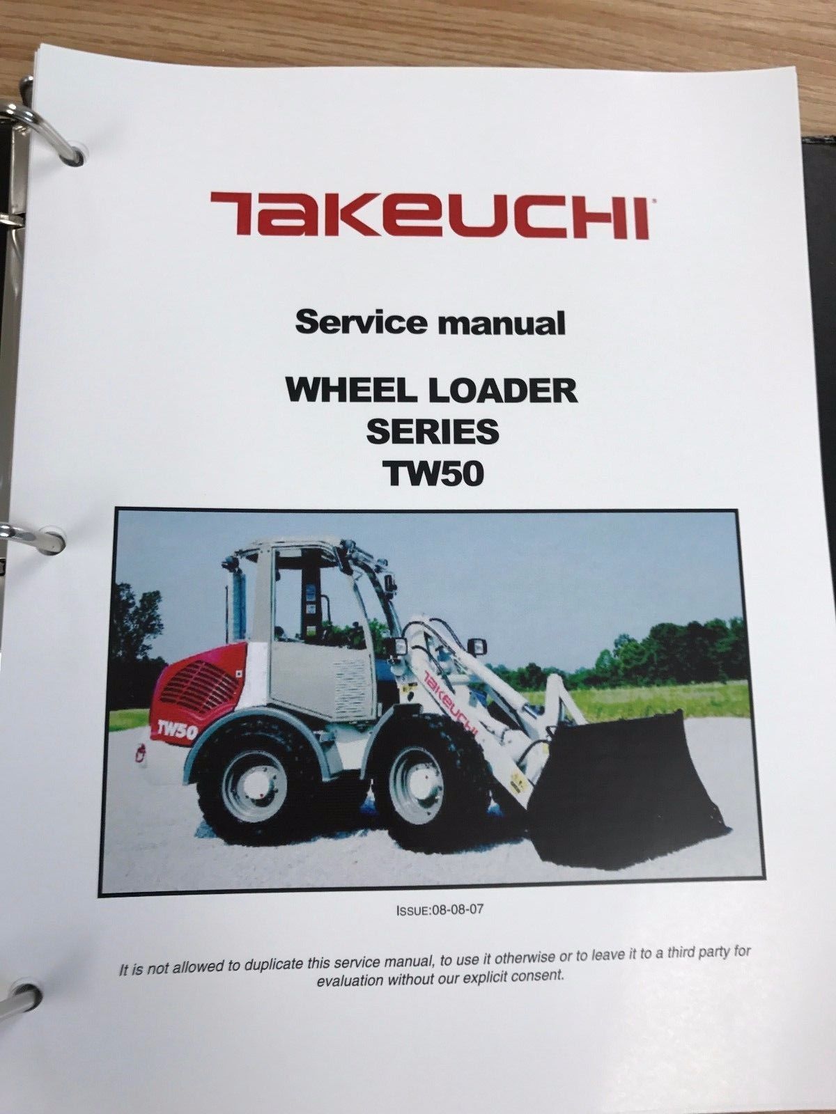 Takeuchi TW50 Wheel Loader Workshop Service Repair Manual - Heavy Equipment