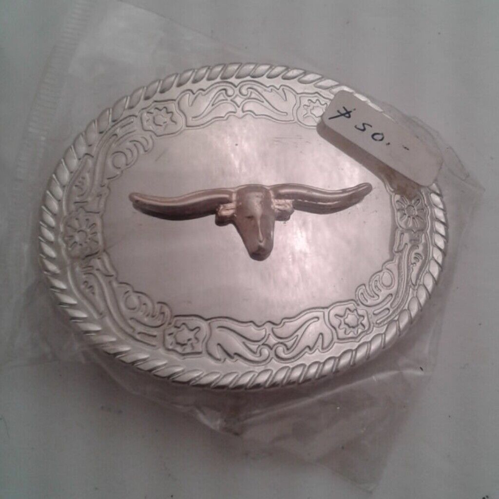 Longhorn Steer Head Belt Buckle New Bull Cow Silver Gold Colored Metal ...