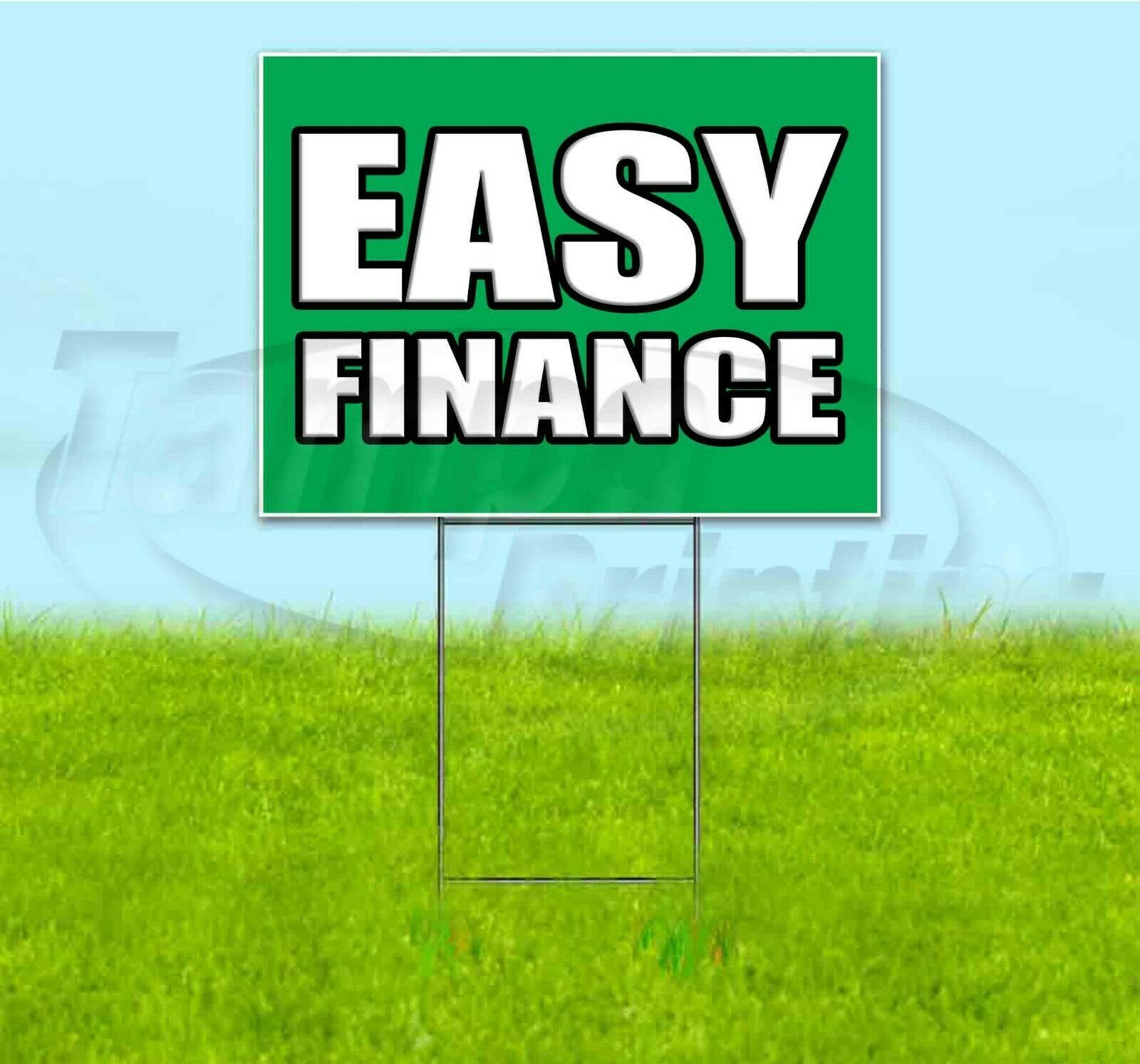 EASY FINANCE 18x24 Yard Sign WITH STAKE Corrugated Bandit BUSINESS ...