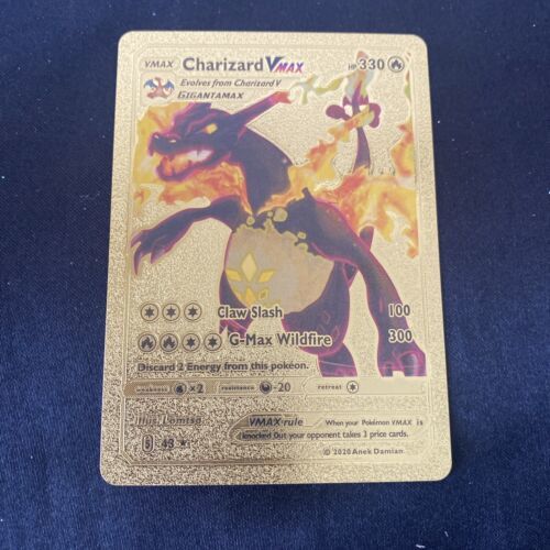 Charizard VMAX Symbol Gold Pokémon Card Collectible/Gift/Display Fan ...