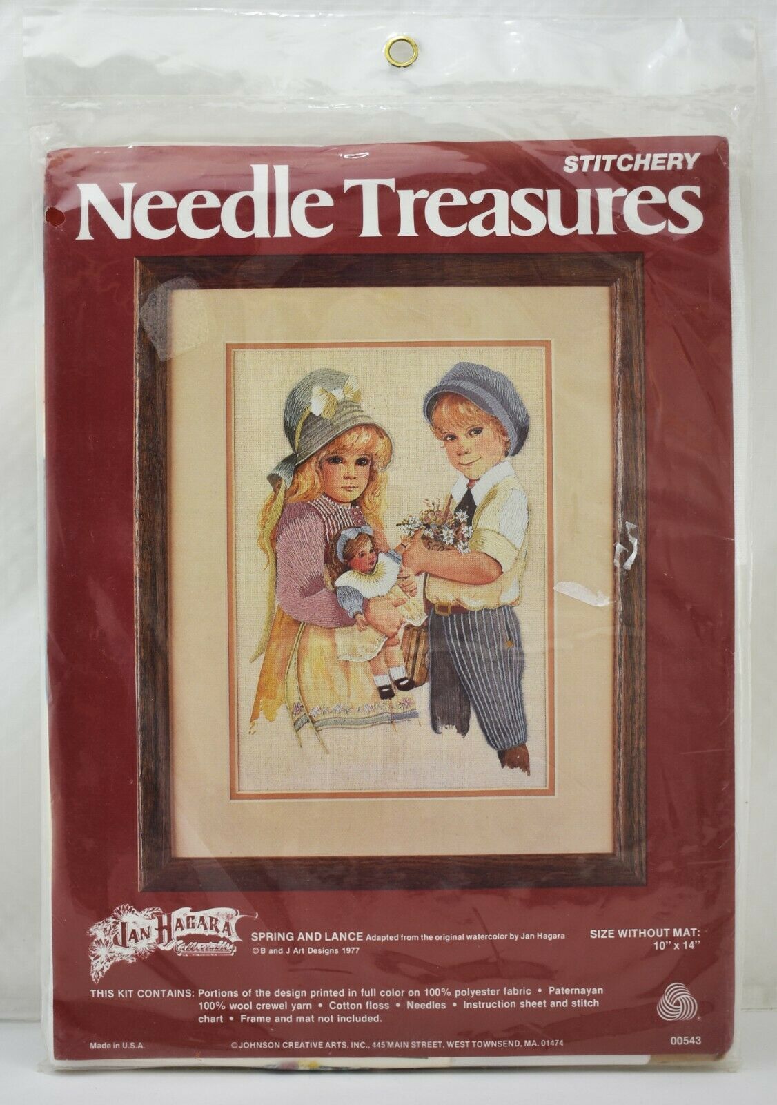 Vintage Needle Treasures Spring and Lance Crewel Kit - Jan Hagara Girl ...