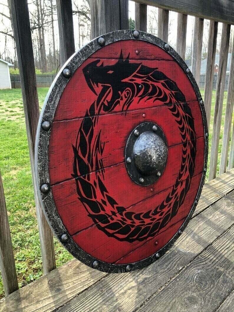 Wooden Viking Shield Medieval Weapons Battle Larp Armor Cosplay Home ...