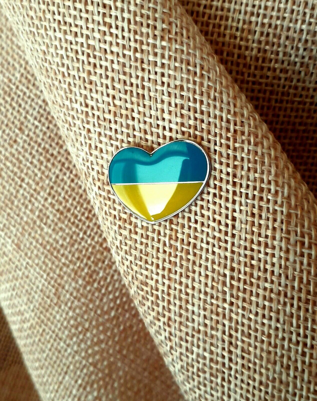 Heart Lapel Pin Ukrainian flag Blue and Yellow silver badge Gift ...
