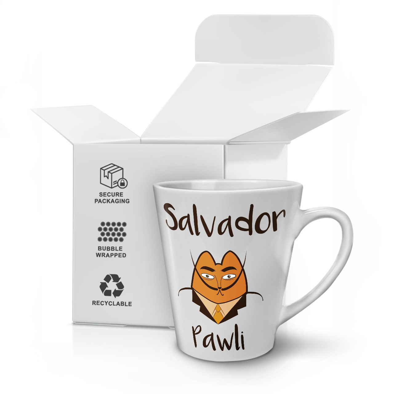 Salvador Pawli NEW White Tea Coffee Latte Mug 12 17 oz | Wellcoda ...