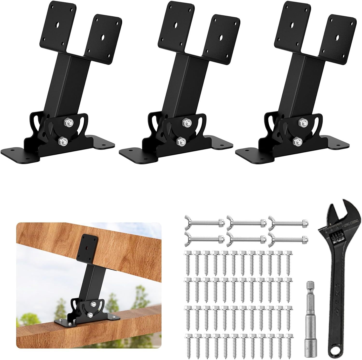 Heavy Duty Pergola Roof Riser Beam Bracket, 180 Degree Adjustable ...