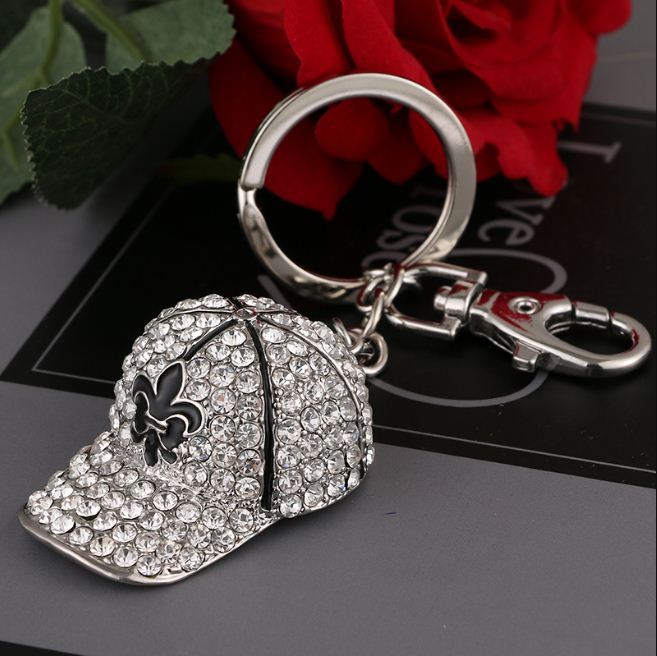 [Keychain] Rhinestone Sport Cap Summer Hat Bag Keychain for Woman ...