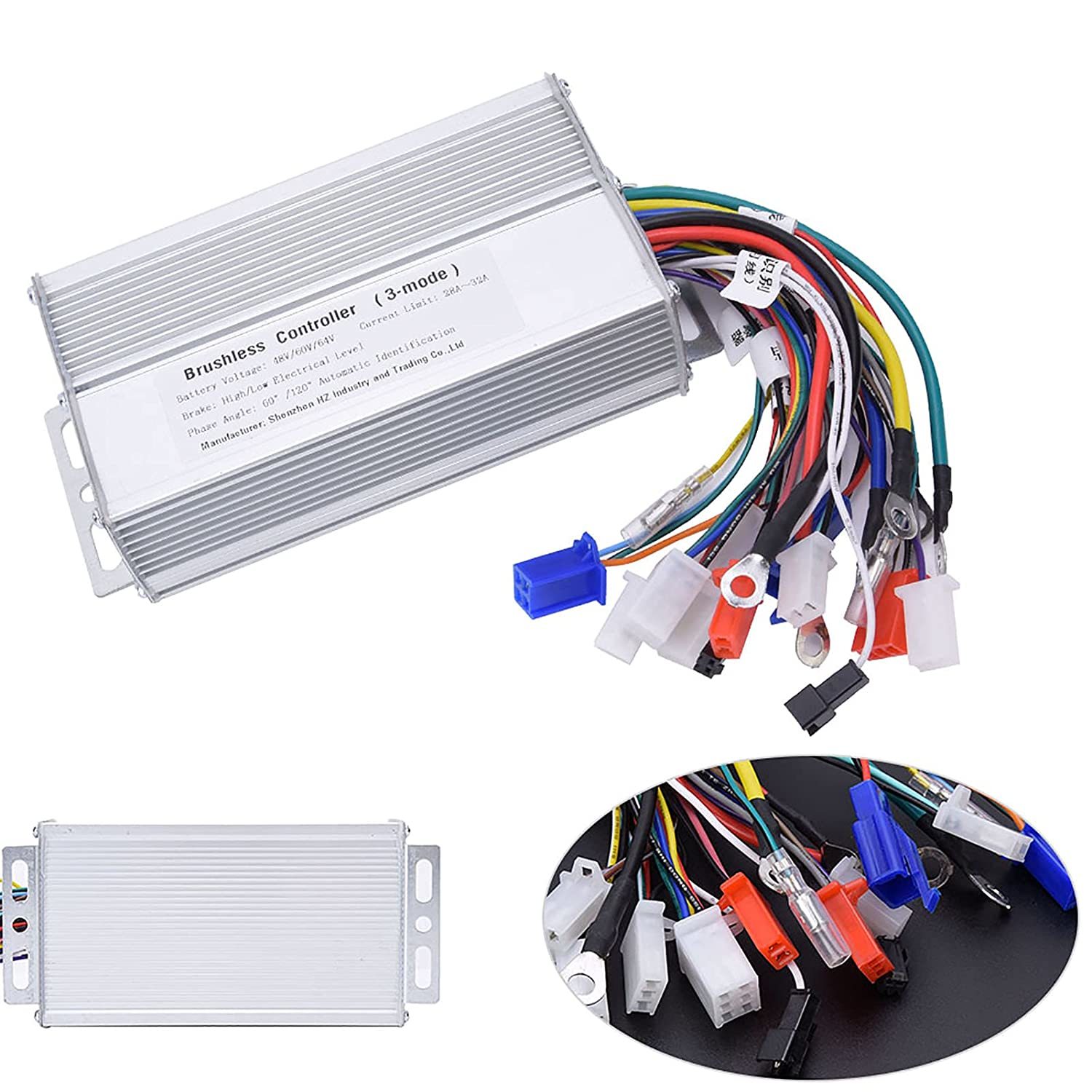 Brushless Motor Controller 48V 60V 64V 1000W 1500W E Bike Speed Motor ...