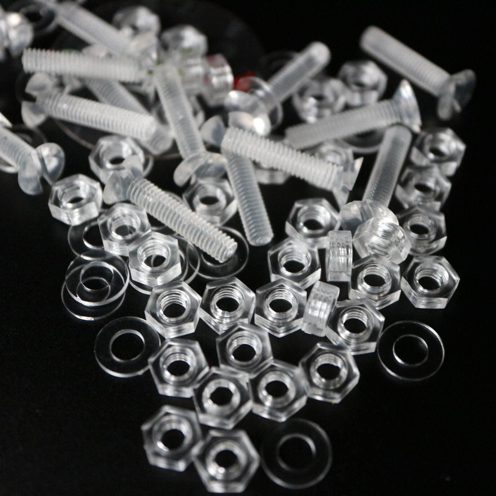 50x split milling head screws, clear acrylic plastic, M4 x 20mm- show ...