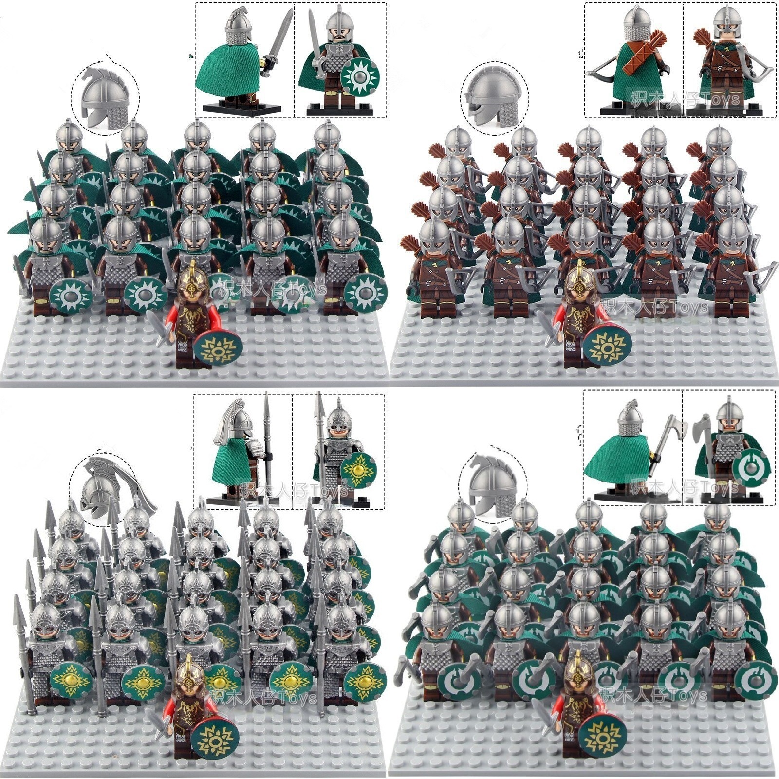 21pcs Royal Guard of Rohan Army Set Lord of the Rings Custom Minifigure ...