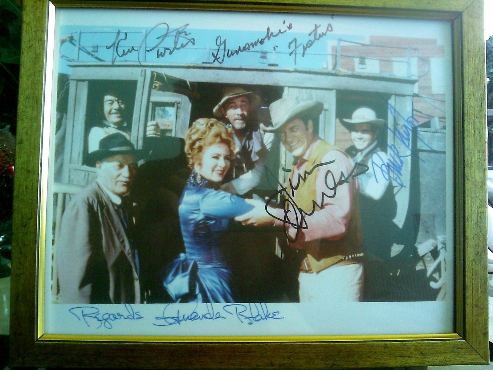 GUNSMOKE FULL CAST AUTOGRAPHED 8X10 FRAMED RP PHOTO JAMES ARNESS FESTUS ...