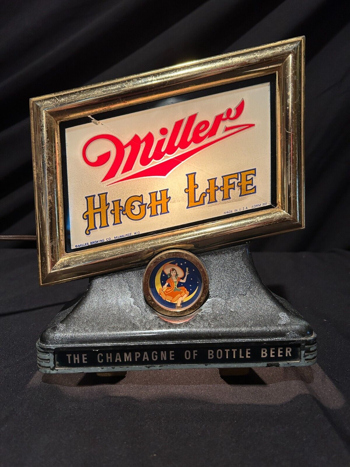 Very Rare MILLER HIGH LIFE BEER Cash Register Topper GIRL ON MOON Light ...