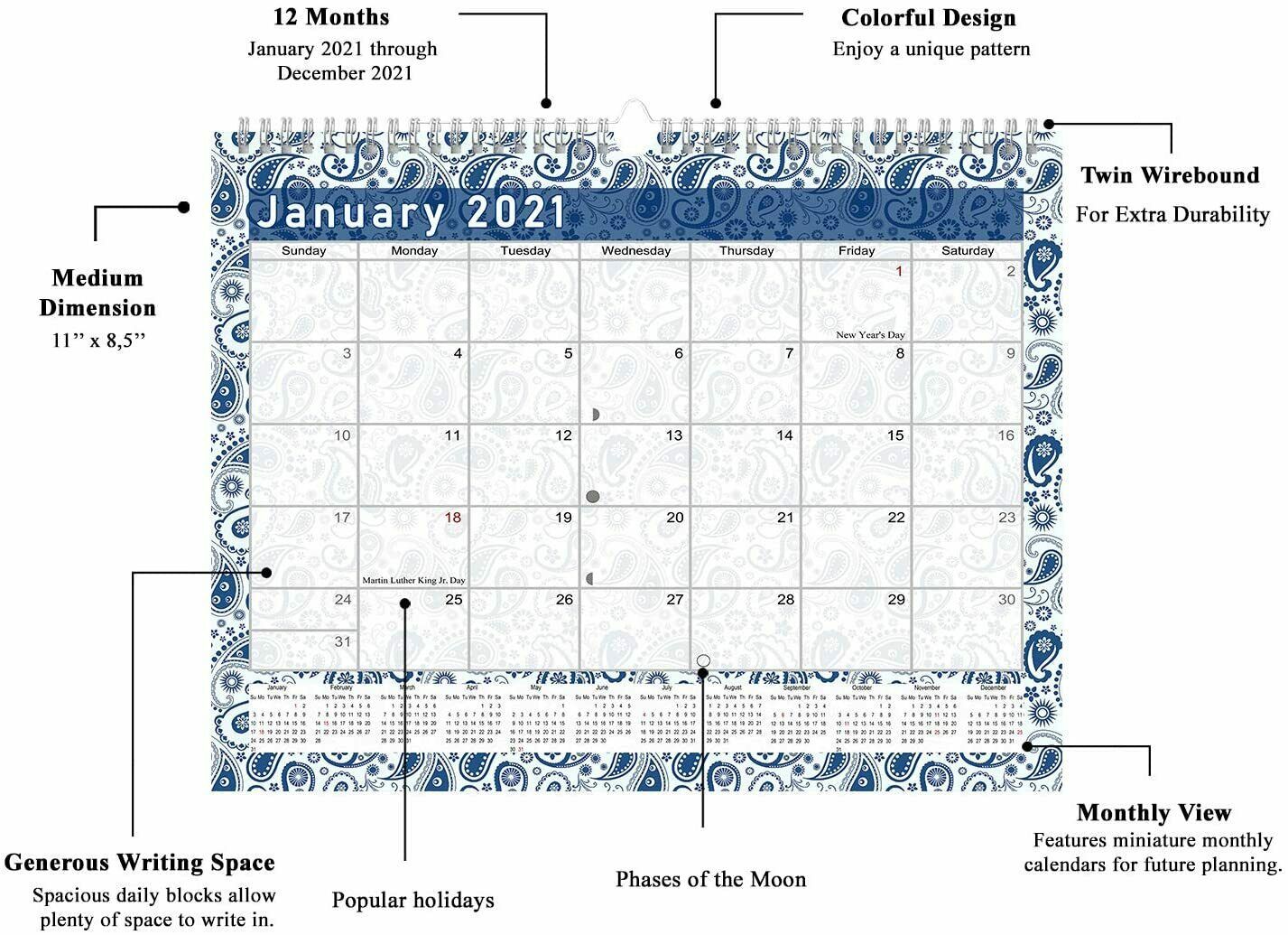 2021 Monthly Spiral-Bound Calendar - Edition #021 - Current Year, Next Year