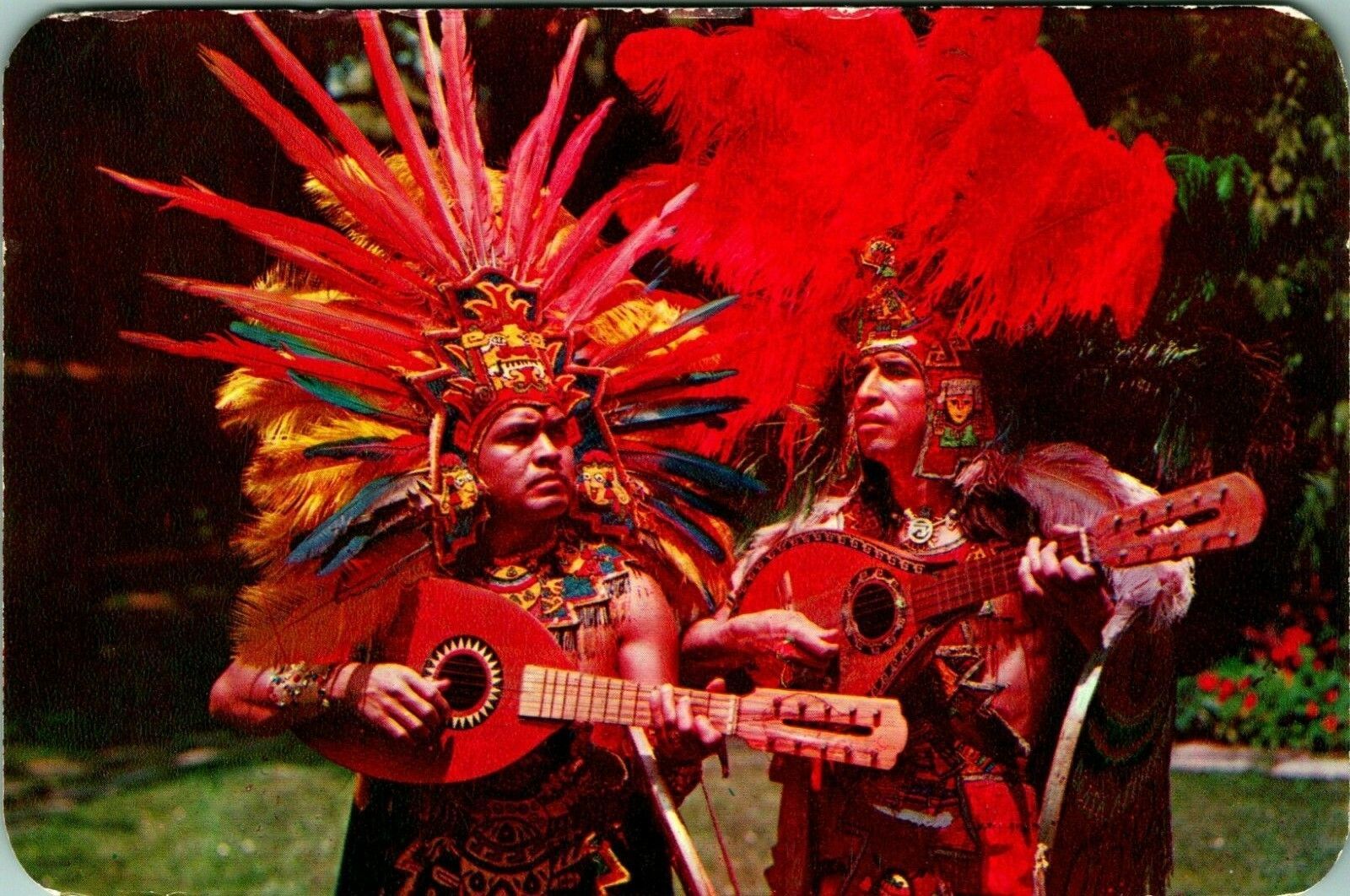 Danzantes Aztecas Aztec Dancers Xochiquetzal Mexico UNP Chrome Postcard ...