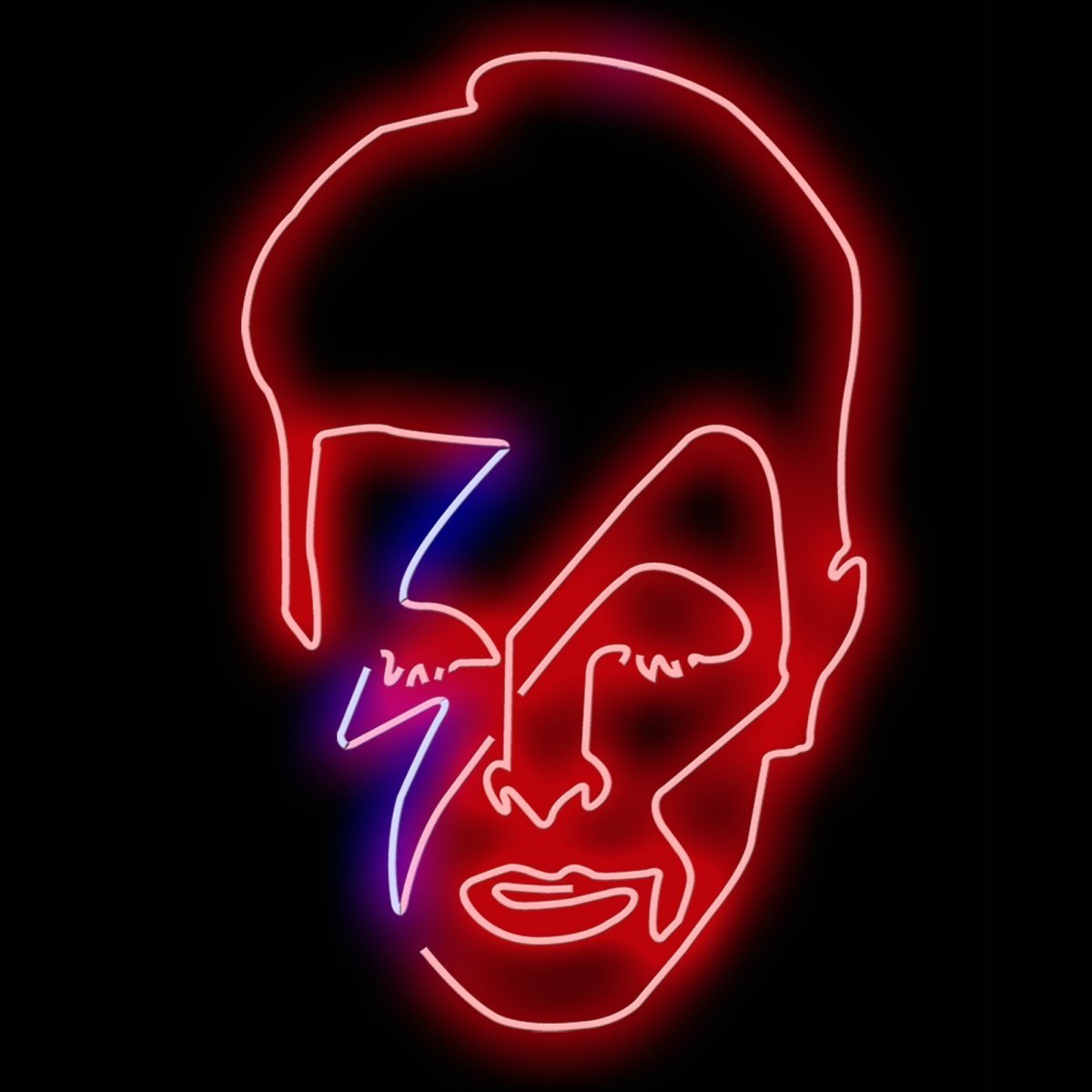 LED Neon Sign, 600mm x 500mm - BOWIE - Plaques & Signs