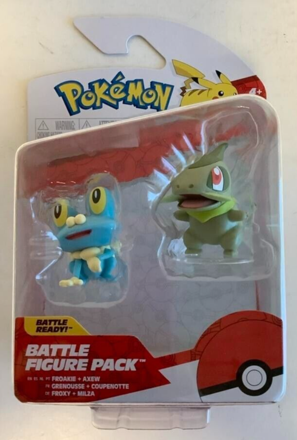 NEW Jazwares PKW2645 Pokemon 2-Inch FROAKIE & AXEW 2-Pack Battle ...