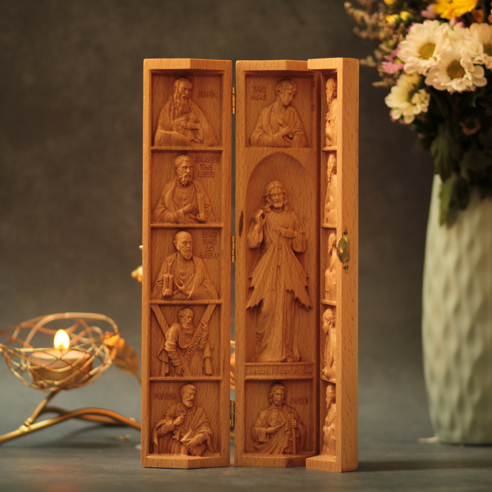 Jesus Christ and the Twelve Apostles, Handmade Prayer Altar, Catholic ...