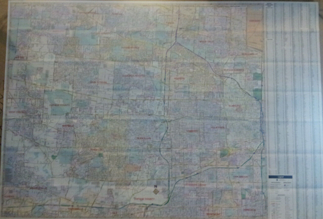 Dupage County North-South Laminated Wall Map (K) - Maps & Atlases