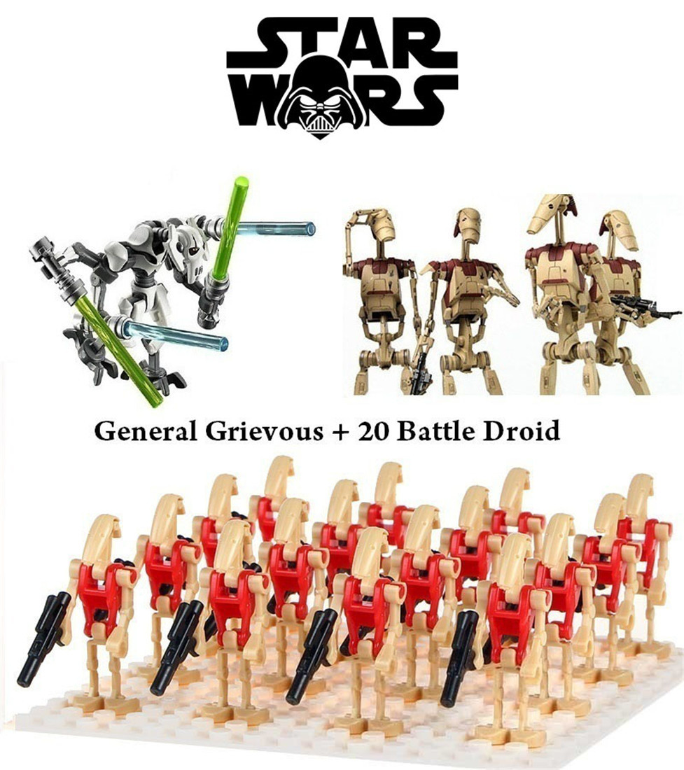 21pcs Star Wars General Grievous and Battle Droids Army Set Minifigure ...