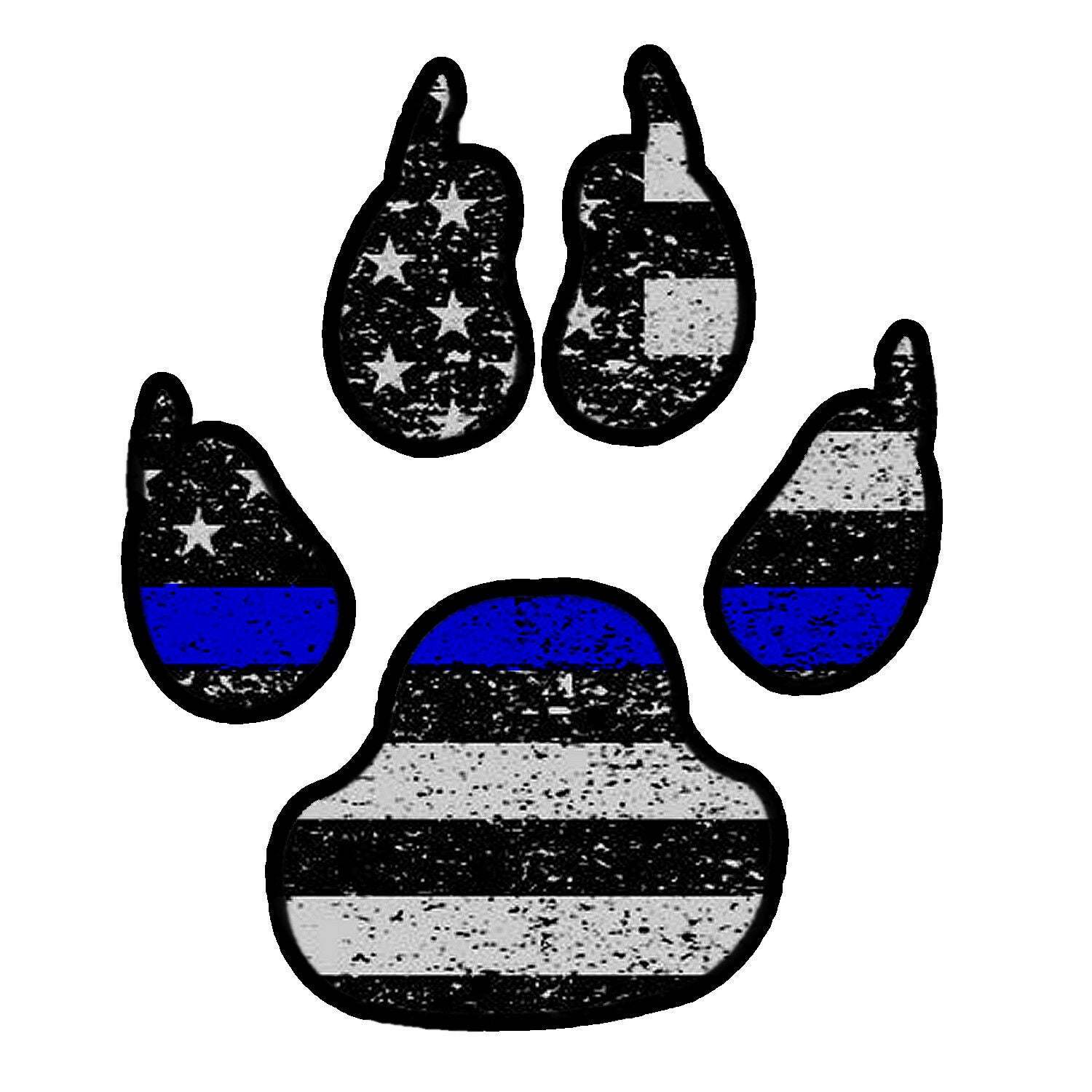 Police K9 Paw Thin Blue Line Flag Sticker Car Truck Vinyl Decal Bumper ...