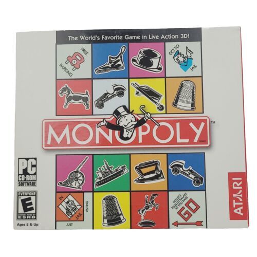 Monopoly Video Game For PC Atari Complete With Manual Board Game ...