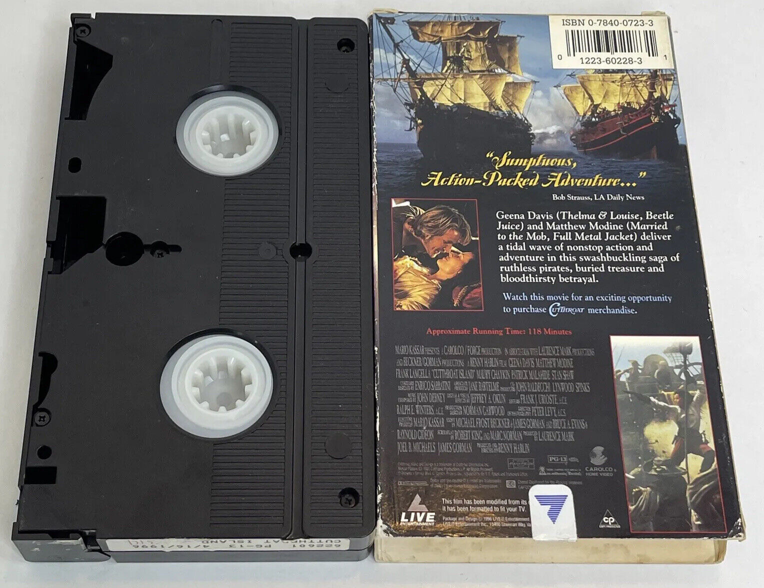 Cutthroat Island (VHS 1996) Geena Davis Matthew Modine Frank Langella ...