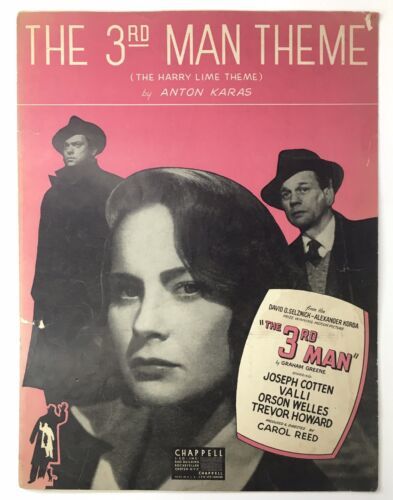 The 3rd Man Theme Vintage Piano Sheet Music Orson Welles Movie Harry ...