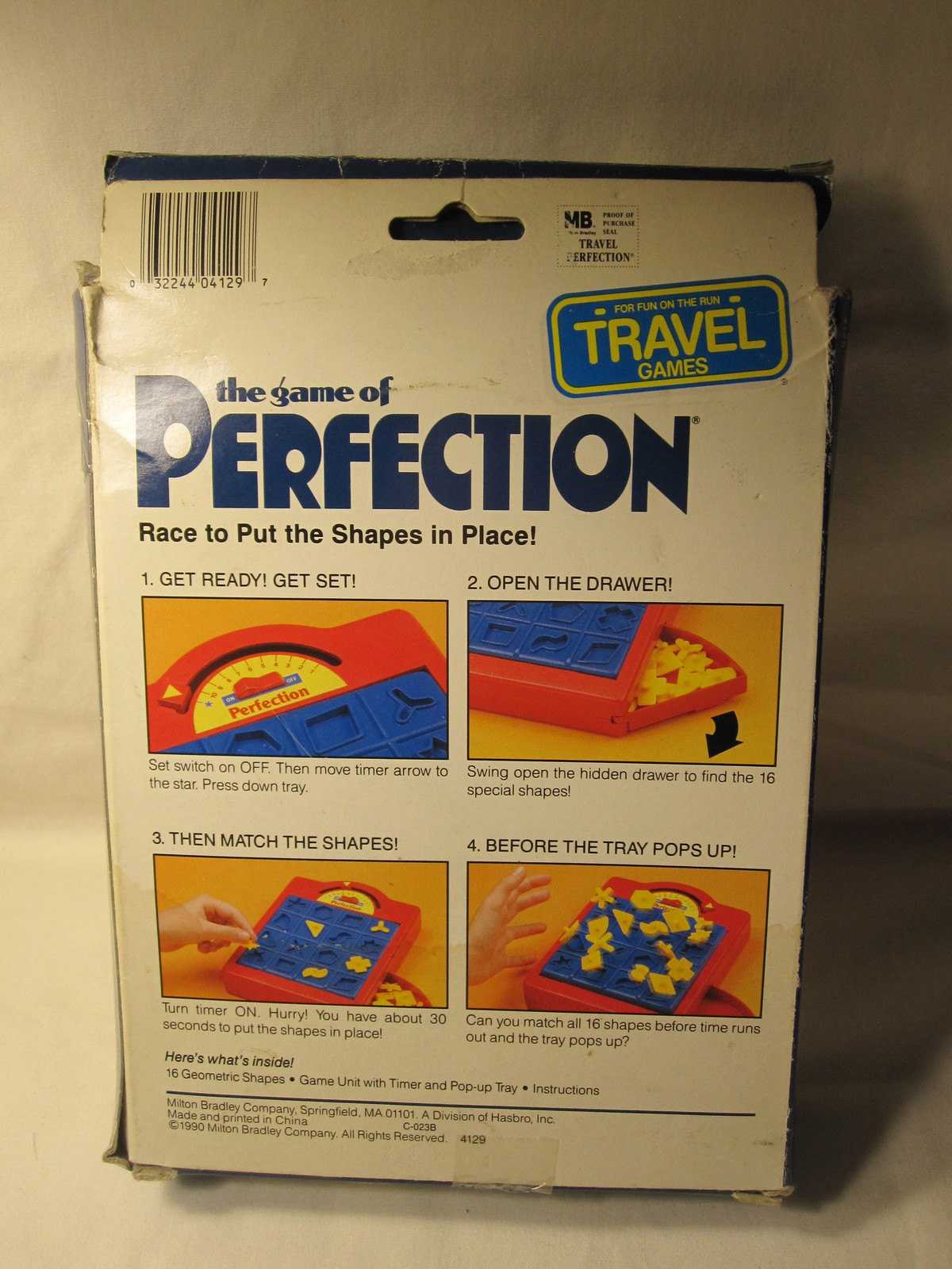 1990 MB Travel Games - Perfection game piece: Box - Game Pieces, Parts