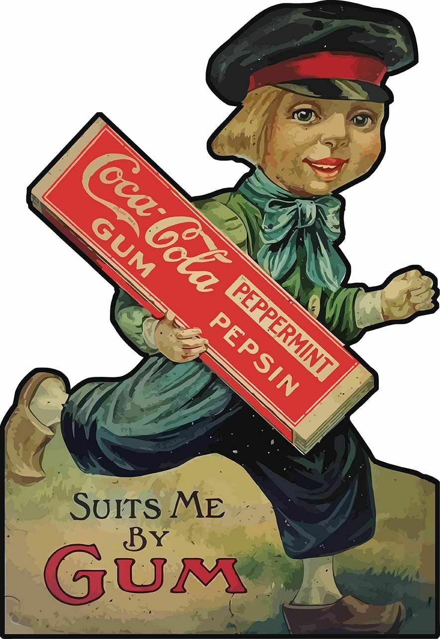 Coca-Cola Peppermint Pepsin Gum Laser Metal Advertising Sign - Plaques ...