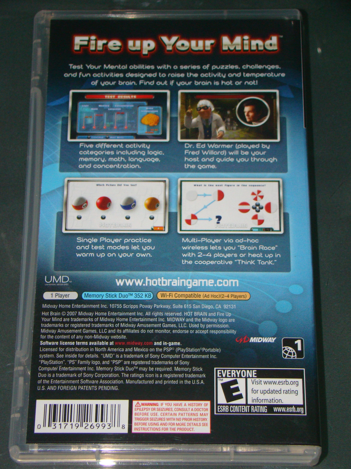 Sony PSP UMD Game - MIDWAY - HOT BRAIN (Complete with Manual) - Video Games