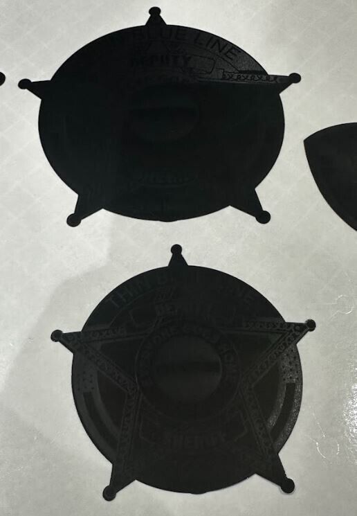 Police Officer Decal - Deputy Sheriff RETIRED BLACKOUT REFLECTIVE Set ...