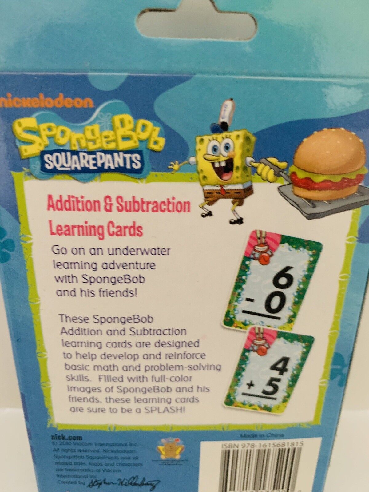 SpongeBob SquarePants Addition and Subtraction 36 Learning Cards ...