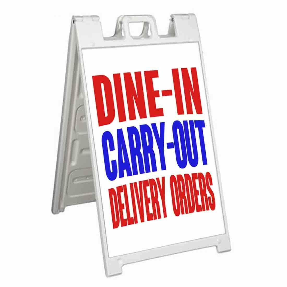 DINE-IN CARRY-OUT DELIVERY Signicade 24x36 Aframe Sidewalk Sign Banner ...