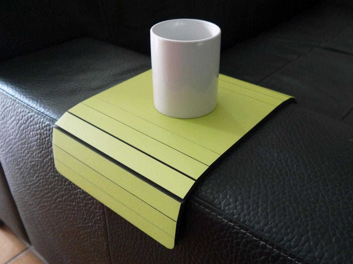 Lime Green Flexible Sofa Arm Table, Slim Wooden Over-Couch Tray with ...