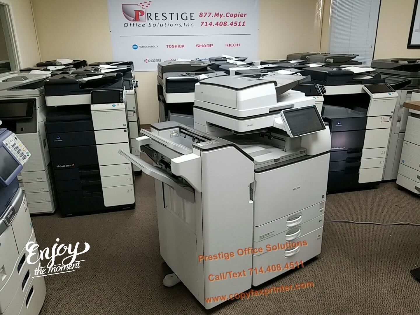 Ricoh MP 4055 Black/White Copier Printer Scanner with Stapling Finisher ...