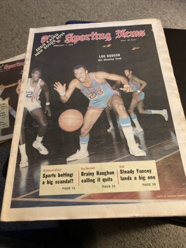 ATLANTA HAWKS 1970 LOU HUDSON PICTORIAL COVER FEATURE No Label SPORTING ...