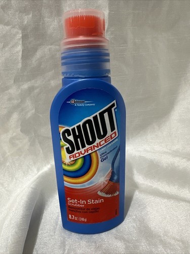 Shout Advanced Ultra Concentrated Gel Stain Remover Scrubber Brush 8.7 ...