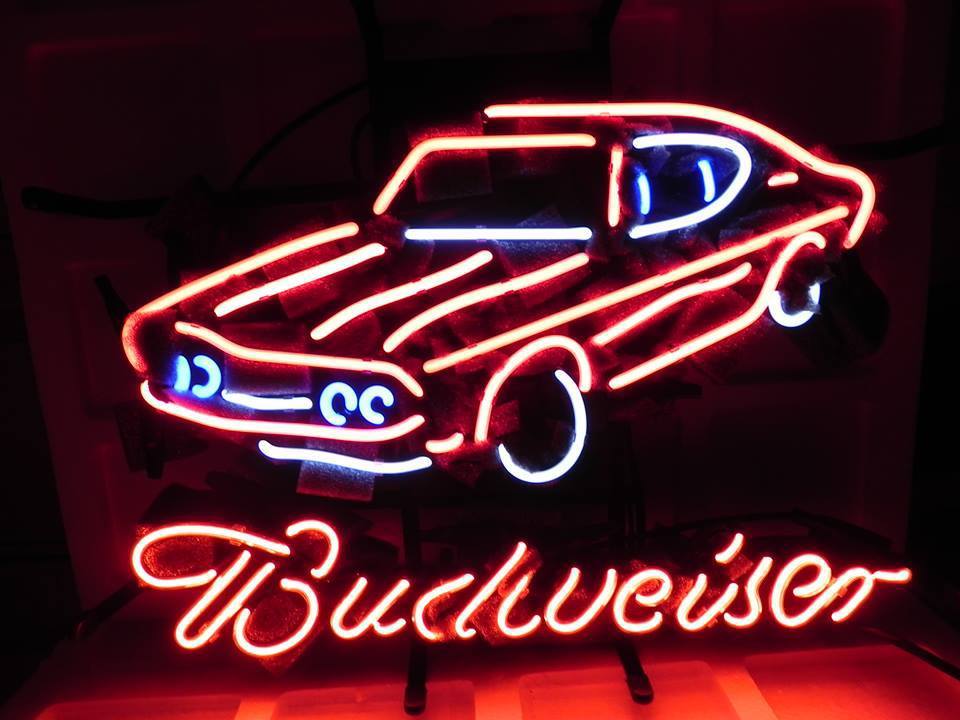 Budweiser Car Neon Light Sign 16" x 14" - Other Collectible Lighting