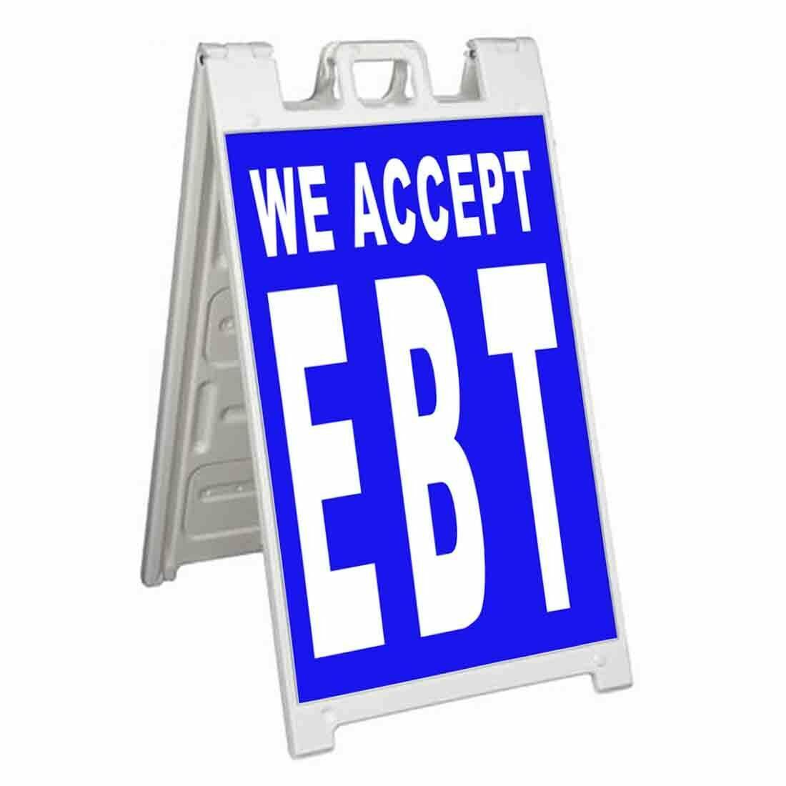 WE ACCEPT EBT Signicade 24x36 Aframe Sidewalk Sign Banner Decal ...