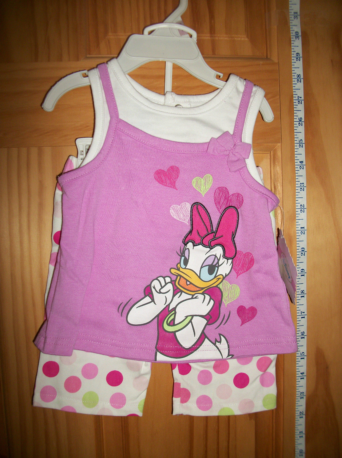 Disney Baby Clothes 6M-9M Daisy Duck Newborn Tank Top Set Pink Polka ...