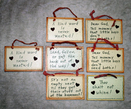 Wholesale Lot #2 of 7 Small Wall Signs or Plaques with Cute Sayings ...