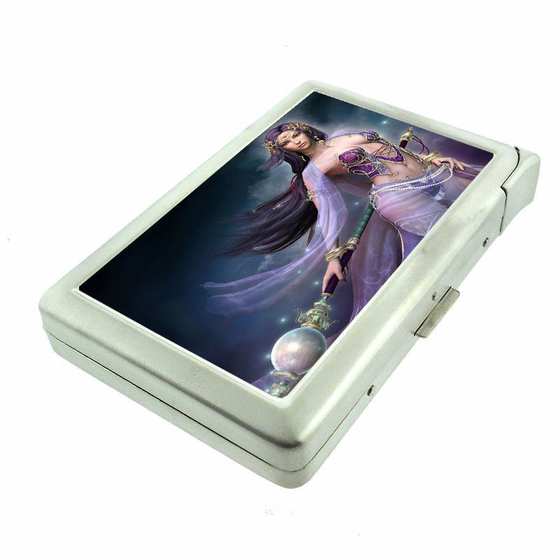 Hot Anime Witches D12 Cigarette Case with Built in Lighter Metal Wallet ...