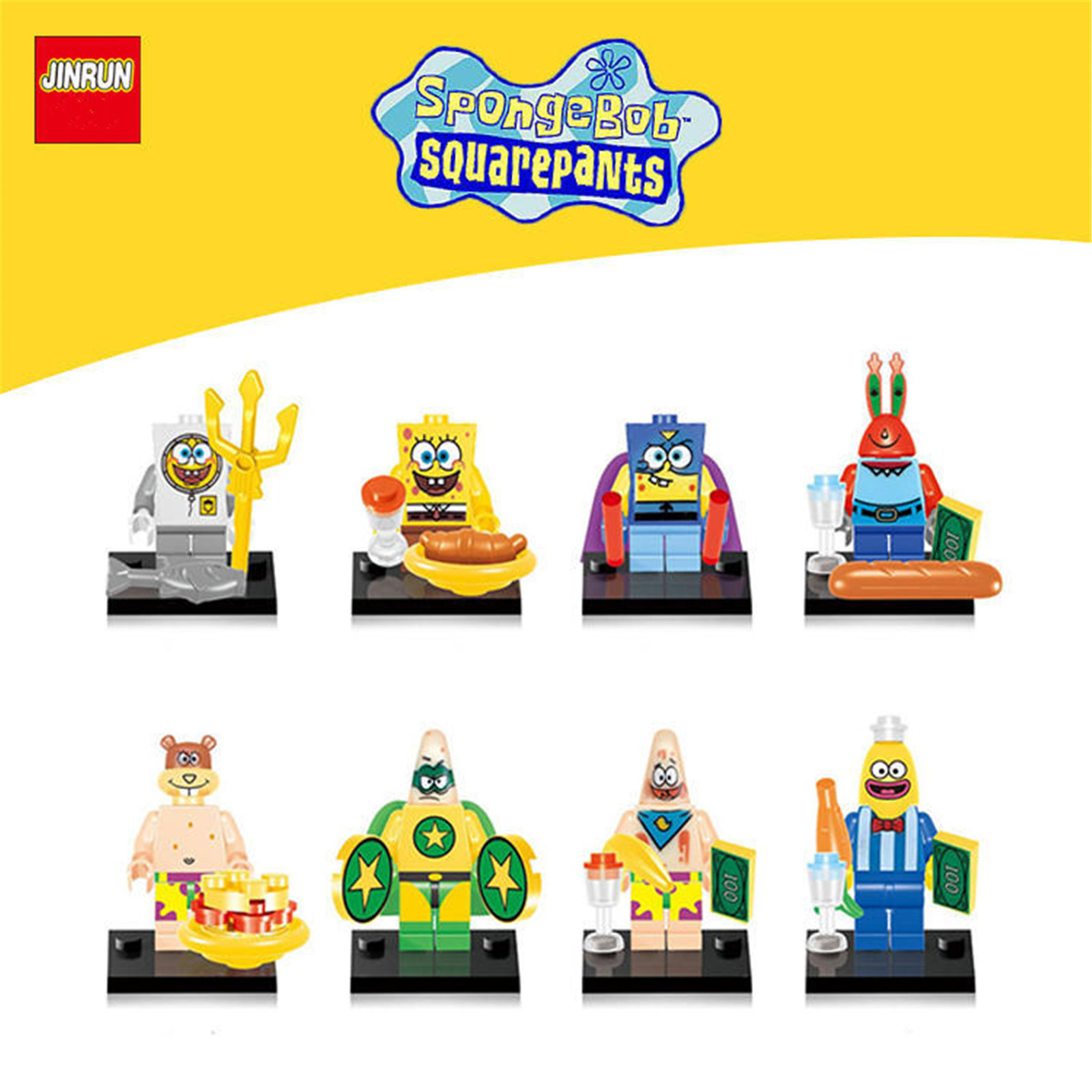 8PCS Spongebob Squarepants Series Character Building Blocks Children ...