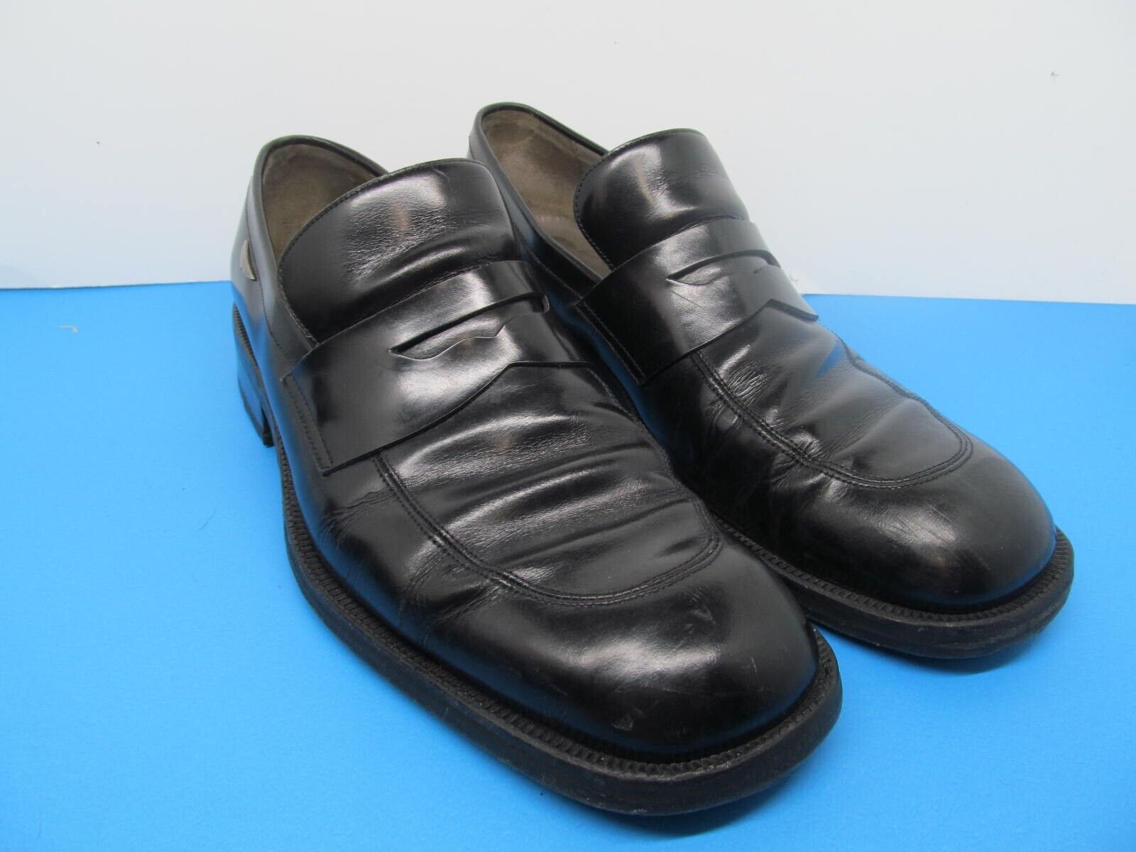 Bruno Verri Alberto Guardiani Mens Black Leather Loafers Size US 10 EUR ...