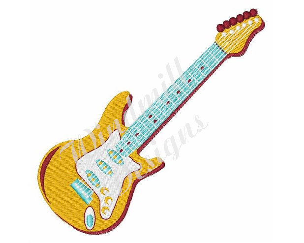 Electric Guitar - Machine Embroidery Design - Digital Goods