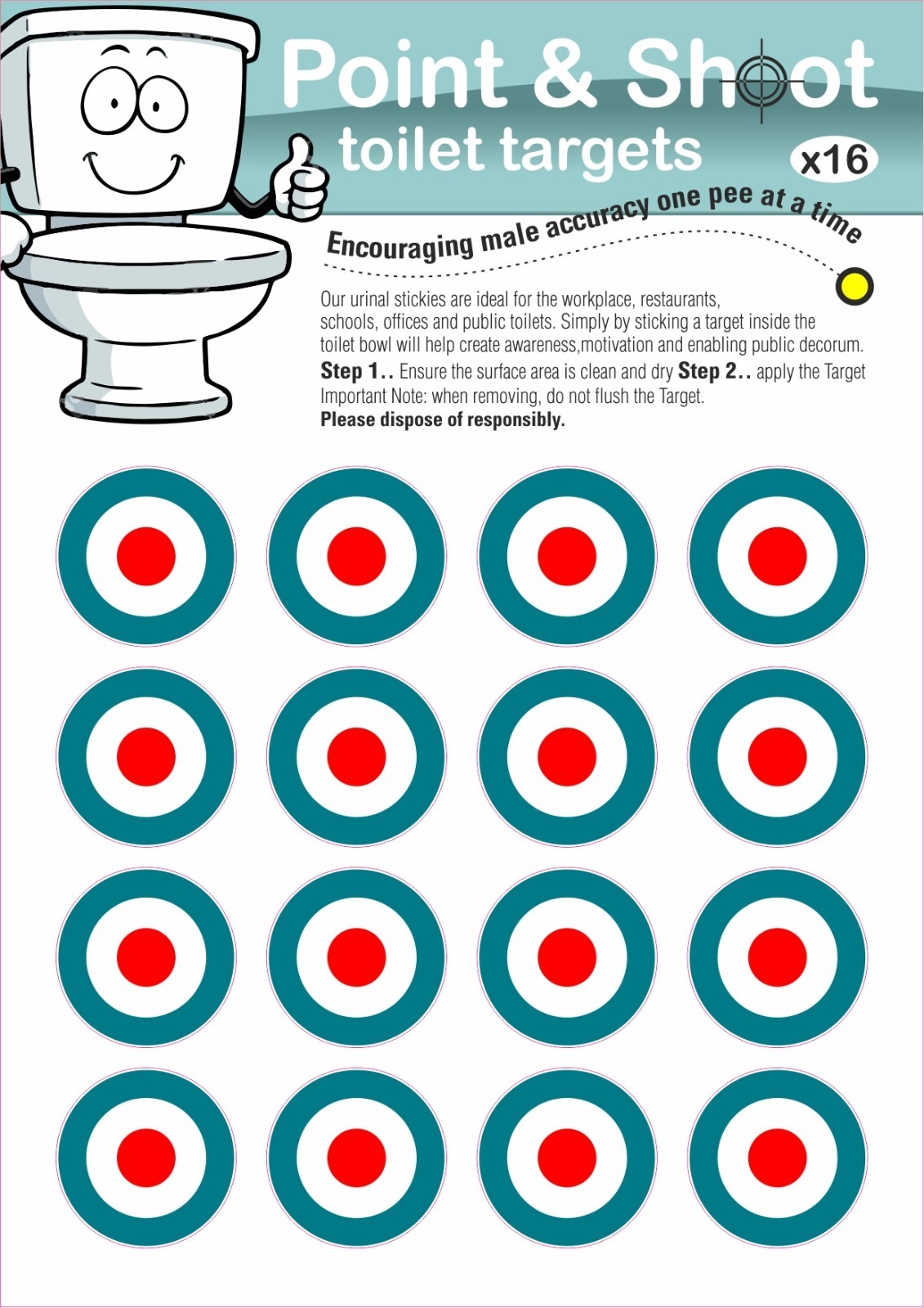 Toilet Target Clear Vinyl Stickers urinal mens bathroom pub bar ...