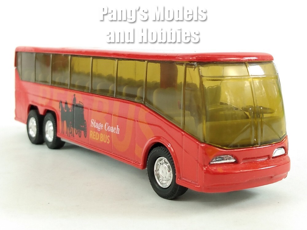 6 Inch Coach - Public Transportation Bus "Red Bus" 1/64 Scale Diecast ...